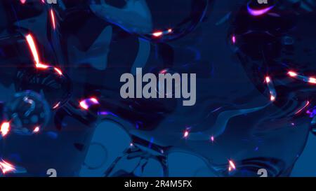 dark blue phantom transpicuous film metaspheres shining in darkness ...
