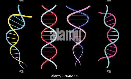 A set of four multicolored beautiful medical scientific twisted ...