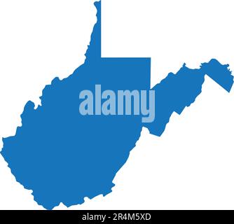 BLUE CMYK color map of VIRGINIA, USA Stock Vector Image & Art - Alamy