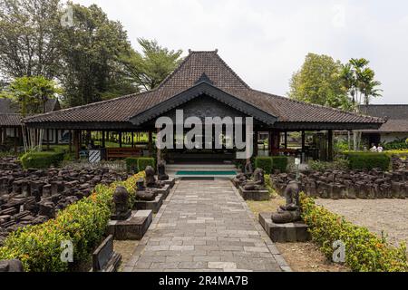 Java, Indonesia - April, 2023: Javanese traditional house building in ...