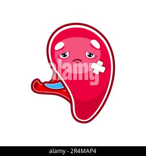 Spleen sick body organ character. Cartoon vector diseased anatomical ...