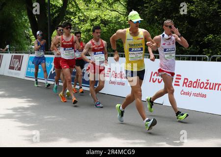A group of walkers in the 20km Men at the European Race Walking Team ...