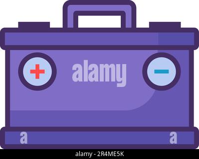 Hazardous waste pollution. Car battery icon. Toxic Explosive Materials ...