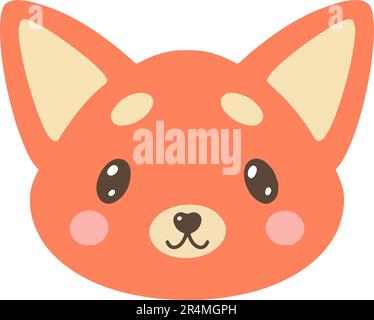 cute fox head cartoon icon on white background vector illustration ...