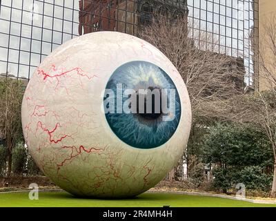 Tony Tasset's larger-than-life optic sculpture, Eye, Main Street ...