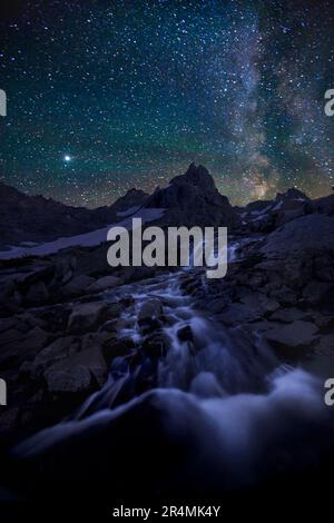 Milky Way over Grand Teton National Park. View of the Milky Way in the ...
