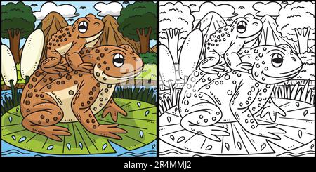 Mother Frog Cartoon Colored Clipart Illustration Stock Vector Image ...