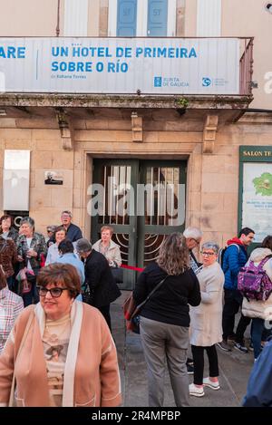 Santiago, Spain. Apr, 26th, 2023. Actresses Lidia Veiga and Merche ...