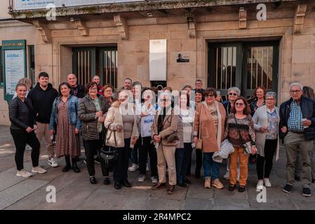 Santiago, Spain. Apr, 26th, 2023. Actresses Lidia Veiga and Merche ...