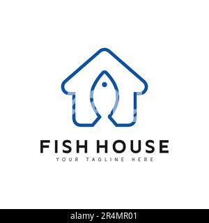 Fish House Logo Design Goldfish Logotype Stock Vector Image & Art - Alamy
