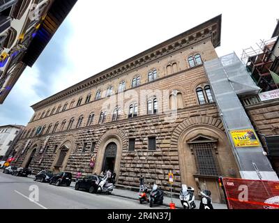 Facade of Palazzo Medici Riccardi Renaissance palace in Florence, the ...