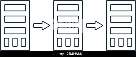 Horizontal integration icon. Monochrome simple sign from digitalization ...