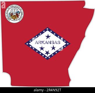 Arkansas map shape, united states of america. Flat concept icon symbol ...