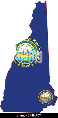 New Hampshire on USA map Stock Vector Image & Art - Alamy