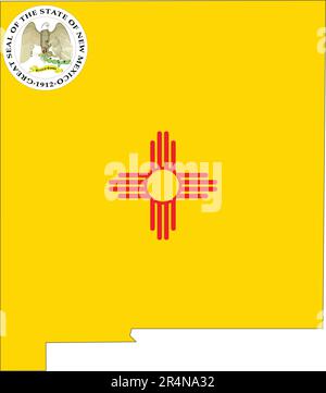 New Mexico state map. US state map. New Mexico outline symbol. Vector ...