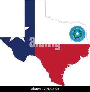 Texas state map. US state map. Texas outline symbol. Vector ...