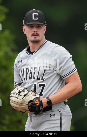 Starting pitcher Cade Kuehler (15) of the Campbell University Fighting ...
