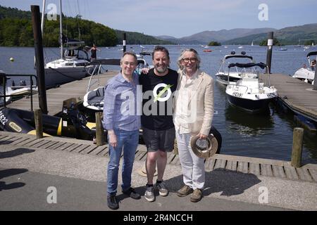 (left to right) Steve Coogan, Lee Mack and Paul Whitehouse during a ...