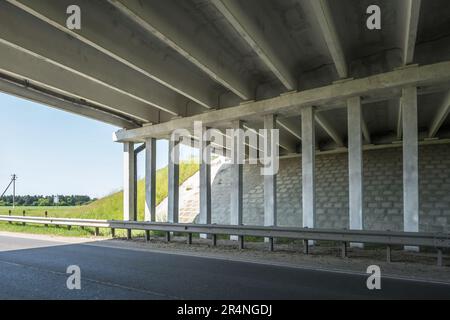 concrete columns like pillars of an automobile bridge Stock Photo - Alamy