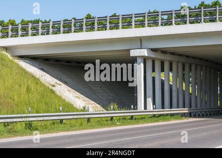 concrete columns like pillars of an automobile bridge Stock Photo - Alamy