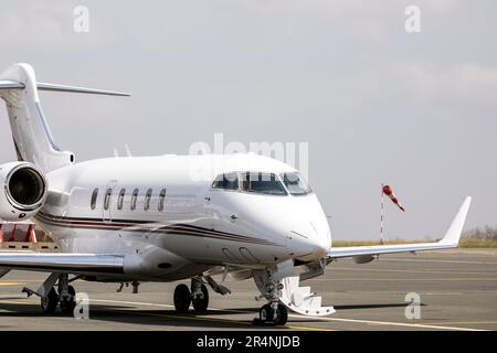 NetJets Bombardier Challenger 350 at Biarritz Airport, France Stock ...