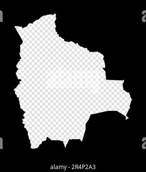 Bolivia country simplified map. Black broken outline contour on white ...