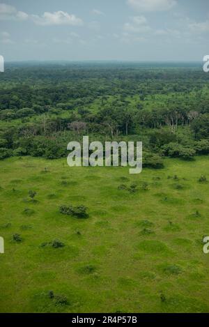 The Congolese countryside, photographed from a UN helicopter, near ...