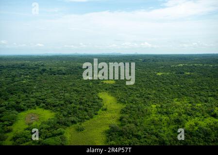 The Congolese countryside, photographed from a UN helicopter, near ...