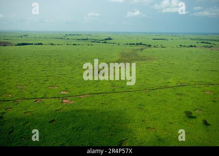 The Congolese countryside, photographed from a UN helicopter, near ...