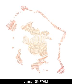 Bora Bora map design. Shape of the island with beautiful geometric ...