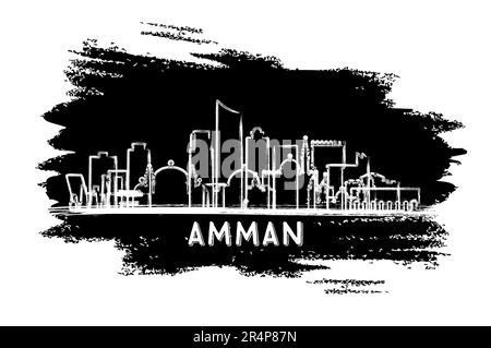 Silhouette Skyline panorama of city of Amman, Jordan - vector ...