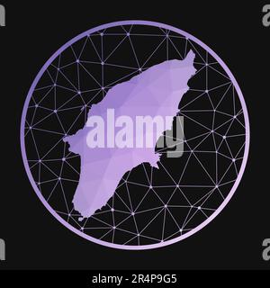 Rhodes icon. Island map on dark background. Stylish Rhodes map with ...