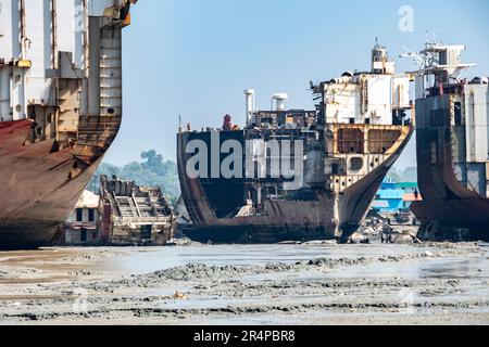 Ship breaking outside of Chittagong/Chattogram, Bangladesh Stock Photo ...