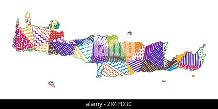 Crete map vector illustration, scribble sketch island of Crete Stock ...