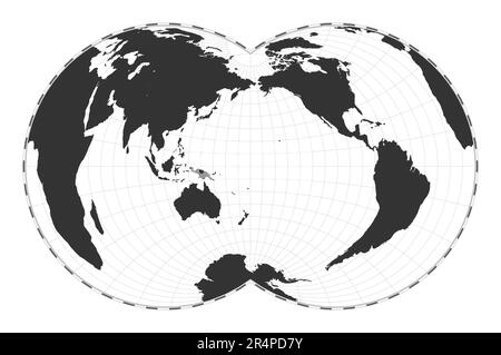 Vector world map. Nicolosi globular projection. Plain world ...