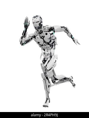 master cyber robot is running fast, 3d illustration Stock Photo - Alamy