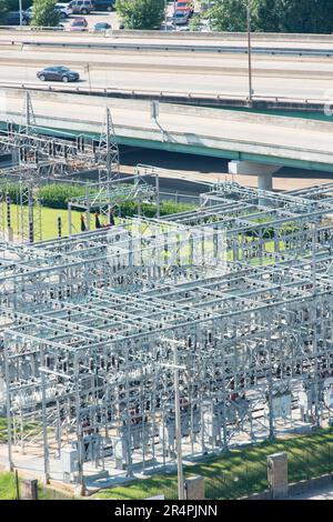 Electrical power lines and transformers in Los Angeles, California, USA ...