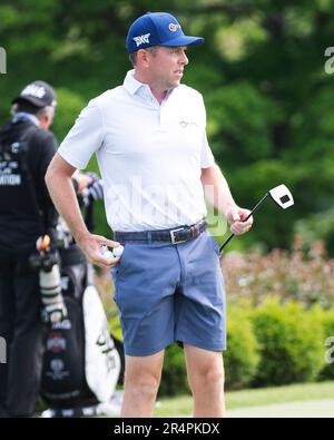 Dublin, Ohio, USA. 29th May, 2025. Ben Griffin (USA) putts on the 9th ...