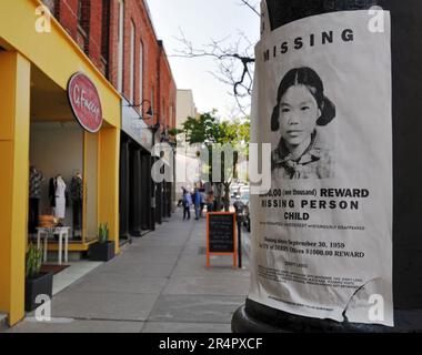 Fictional missing children's posters in downtown Port Hope, Ontario for ...