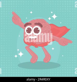 Funny superhero brain cartoon Stock Vector Image & Art - Alamy
