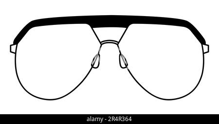 Angular Aviator frame glasses on women and men flat character fashion ...
