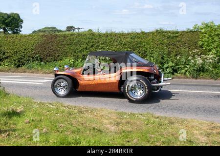 Modified Custom Orange-speckled vinyl-wrapped Volkswagen 1300 Beetle ...