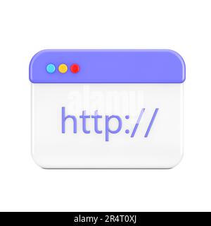 Cartoon HTTP Protocol Data Browser Page Window Web Icon Sign on a white ...