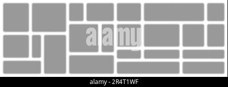 Collection of realistic rectangular shadows. Transparent square page ...