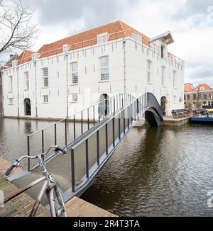 Delft, Netherlands - Two pedestrian bridges at former arsenal building ...
