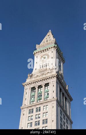 Boston Custom House Clock Tower closeup in downtown Stock Photo - Alamy