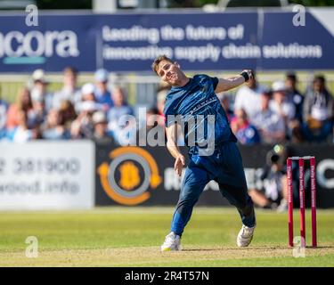 Luis Reece batting for Derbyshire Falcons in a Vitality Blast T20 match ...