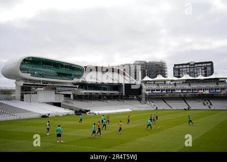 General view of a nets session at Lord's, London. Picture date ...