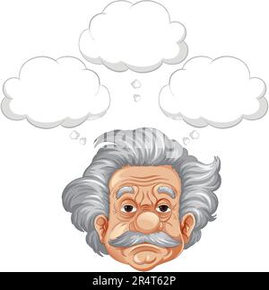 Bangkok, Thailand May 25, 2023. Caricature of Albert Einstein Thinking ...