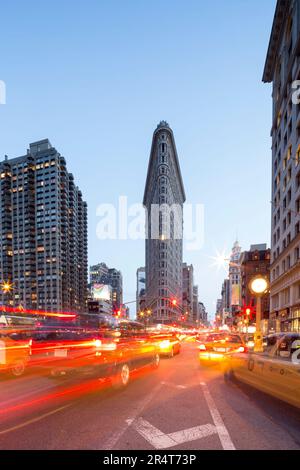 Flat Iron Building and yellow Cabs Manhatten,New York City, North ...